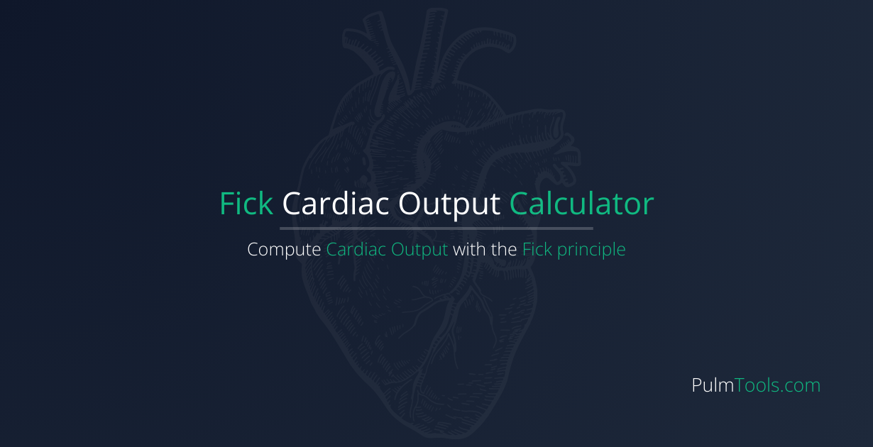 Fick Equation Calculator – Cardiac Output (CO) via VO₂, CaO₂ & CvO₂ ...